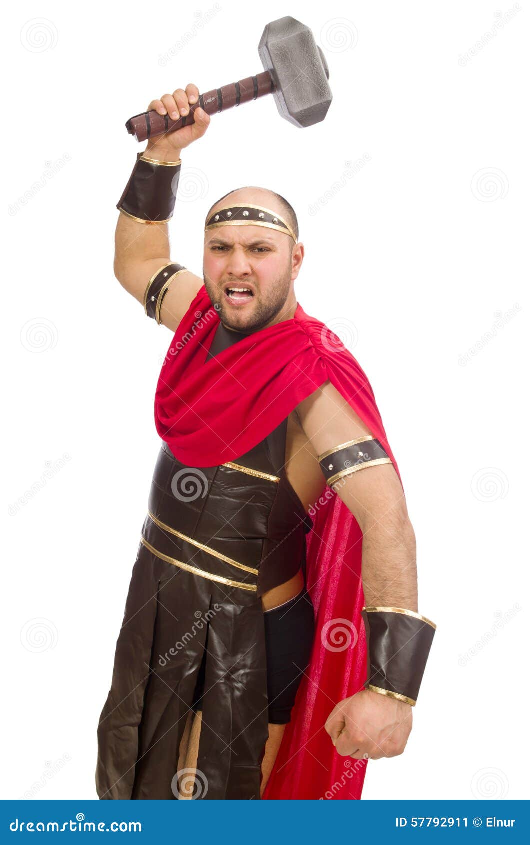 Gladiator with Hammer Isolated on White Stock Image - Image of hammer ...