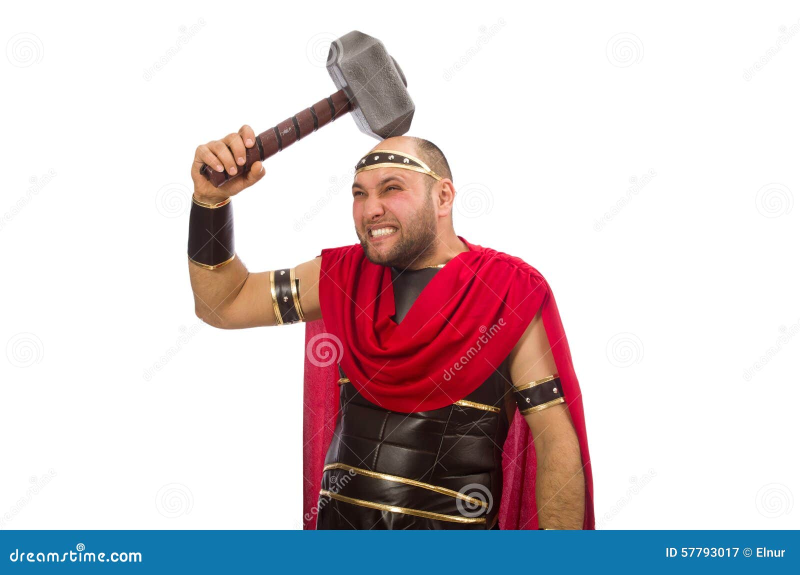 Gladiator with Hammer Isolated on White Stock Image - Image of angry ...