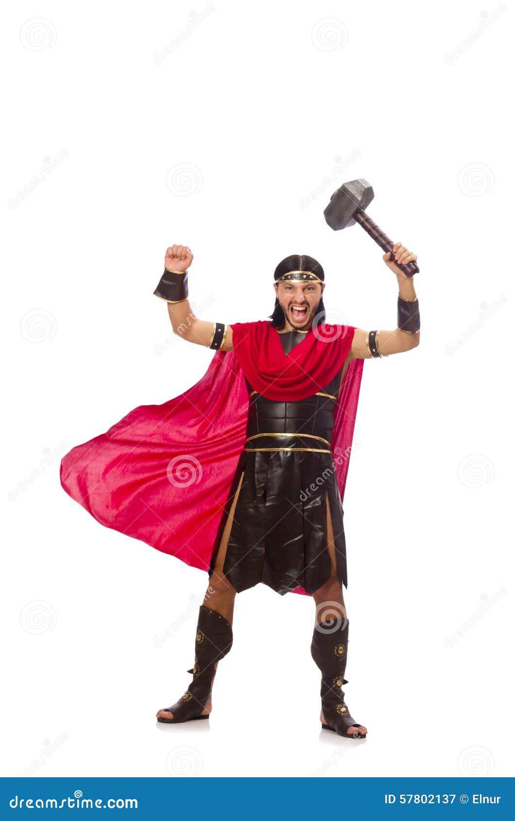 Gladiator with Hammer Isolated on White Stock Image - Image of knight ...