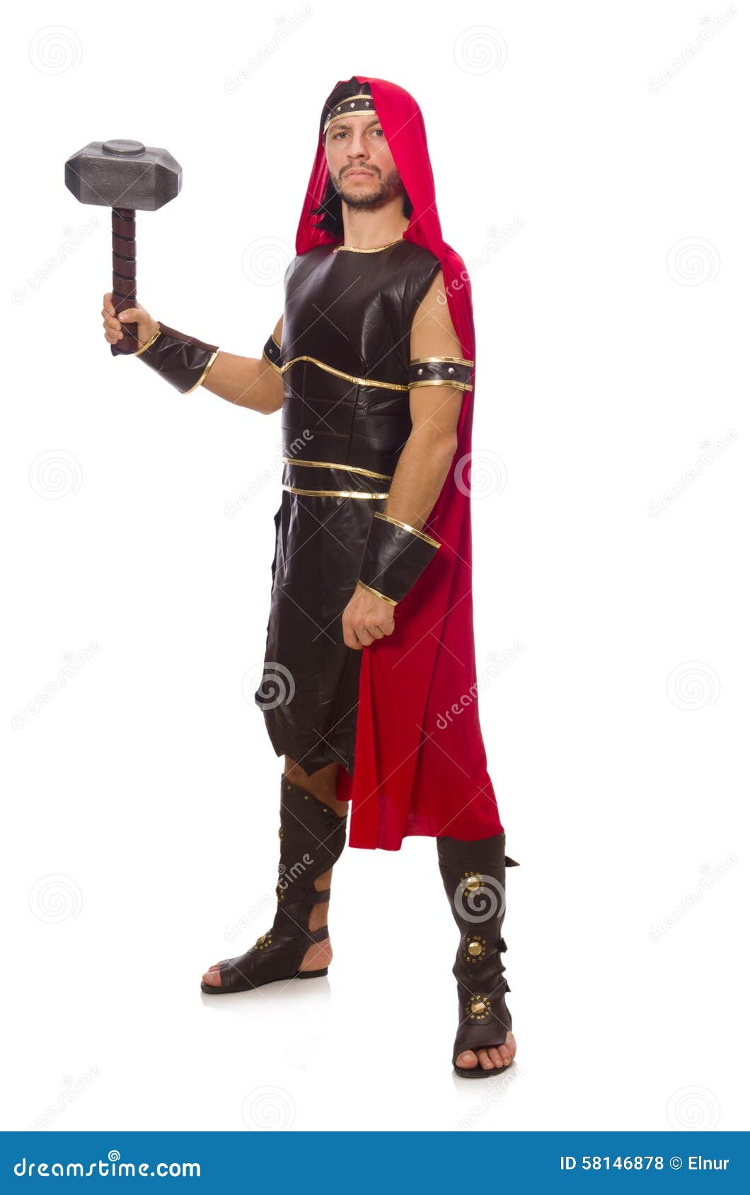 Gladiator with hammer stock photo. Image of muscle, historical - 58146878