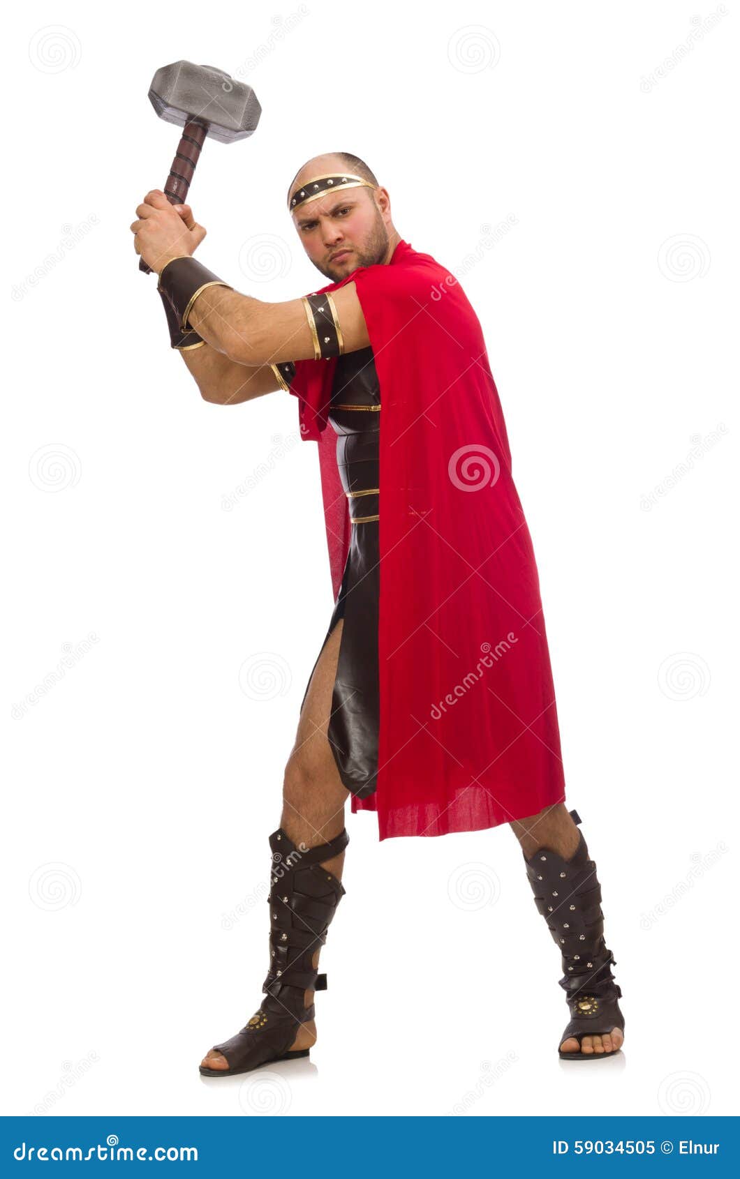 Gladiator with Hammer Isolated on White Stock Image - Image of ancient ...