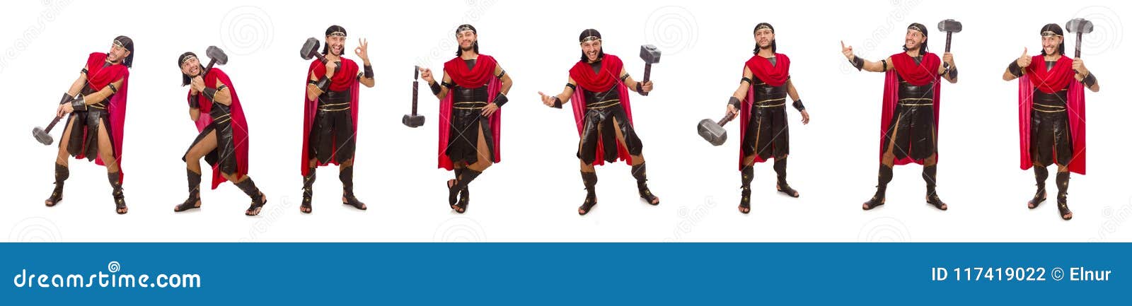 The Gladiator with Hammer Isolated on White Stock Photo - Image of ...