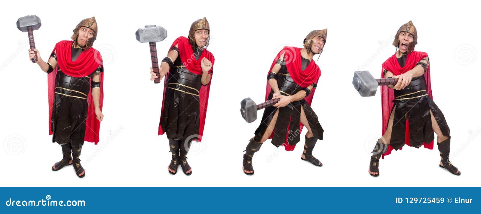 The Gladiator with Hammer Isolated on White Stock Image - Image of ...