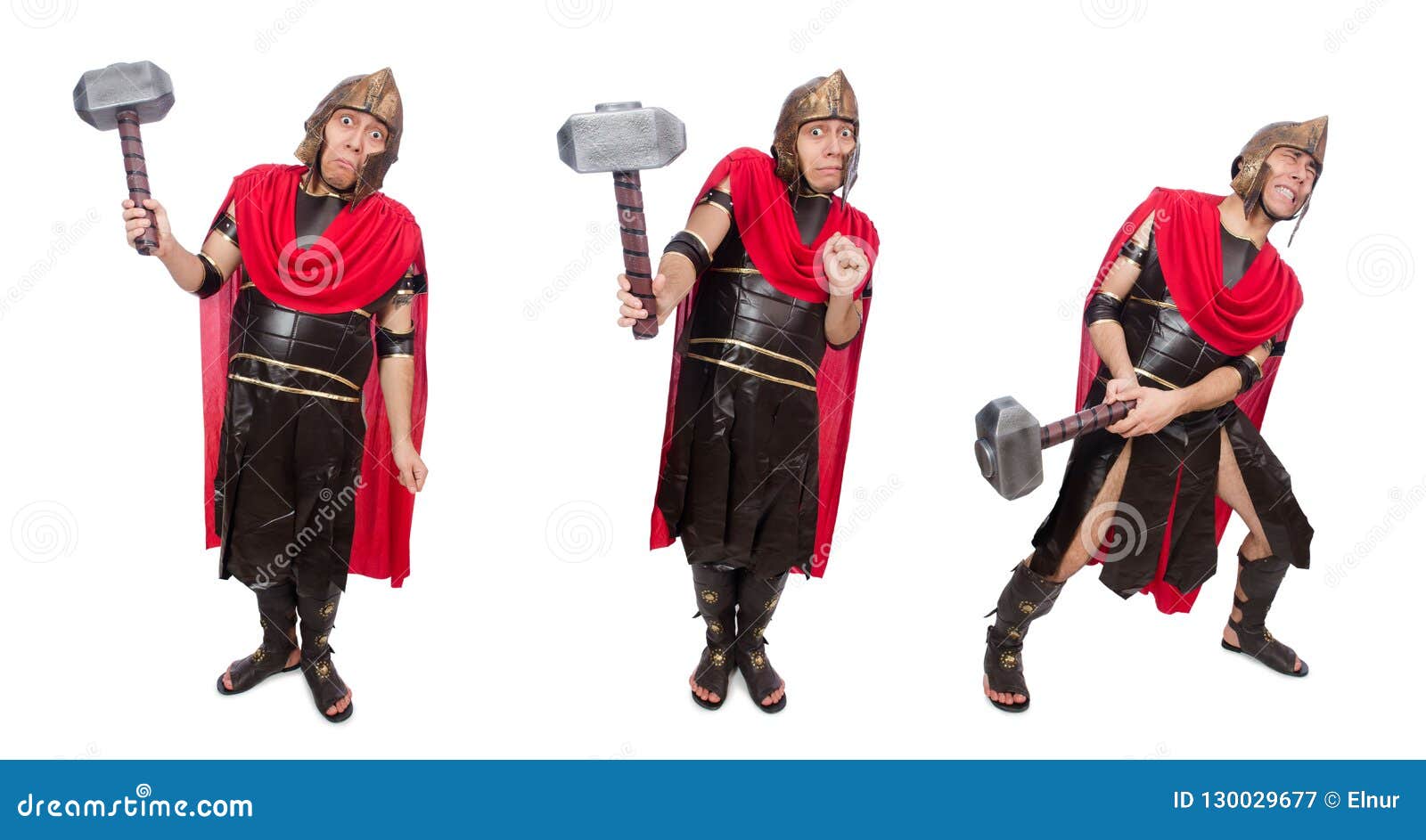 The Gladiator with Hammer Isolated on White Stock Image - Image of ...