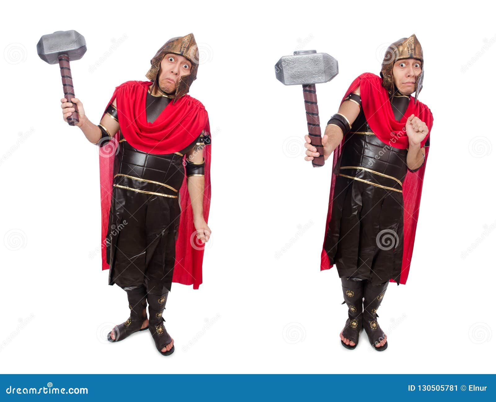 The Gladiator with Hammer Isolated on White Stock Image - Image of ...