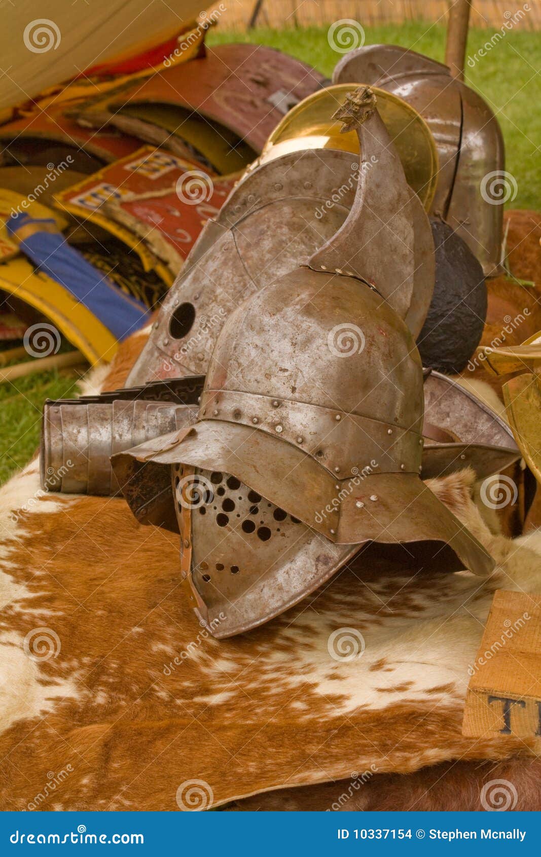 Gladiator helmet stock photo. Image of gladiator, brass - 10337154