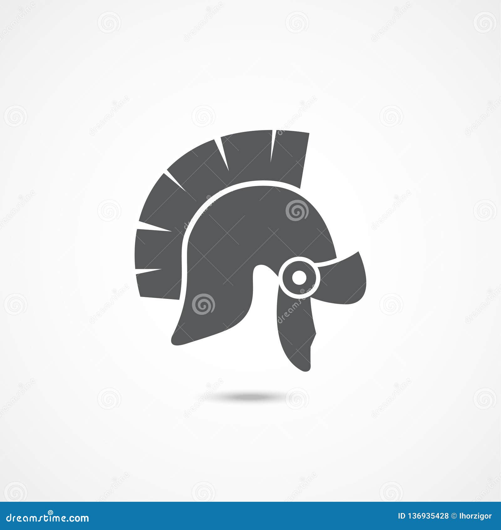 Gladiator Helmet, Medieval Armor Silhouette Cartoon Vector ...