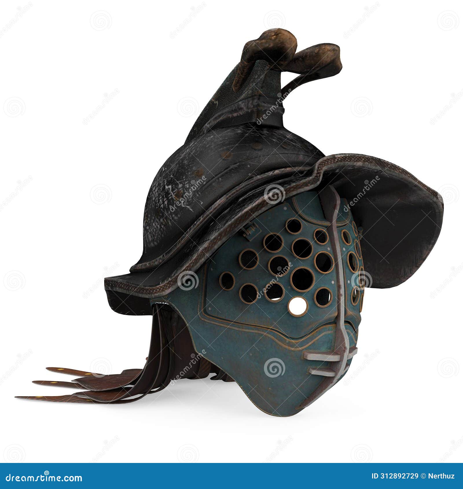 Gladiator Helmet Isolated stock illustration. Illustration of render ...