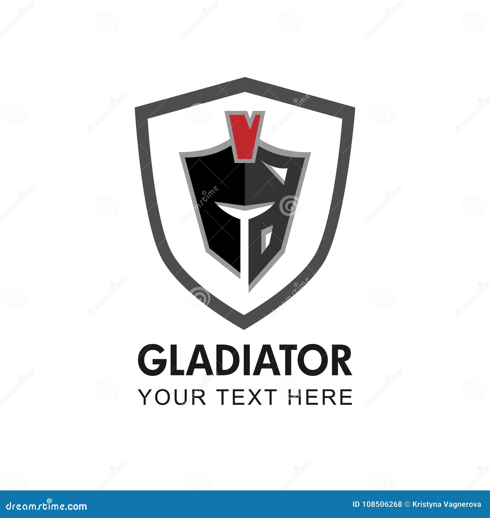 Gladiator Helmet Themed Vector Graphic Logo Stock Vector - Illustration ...