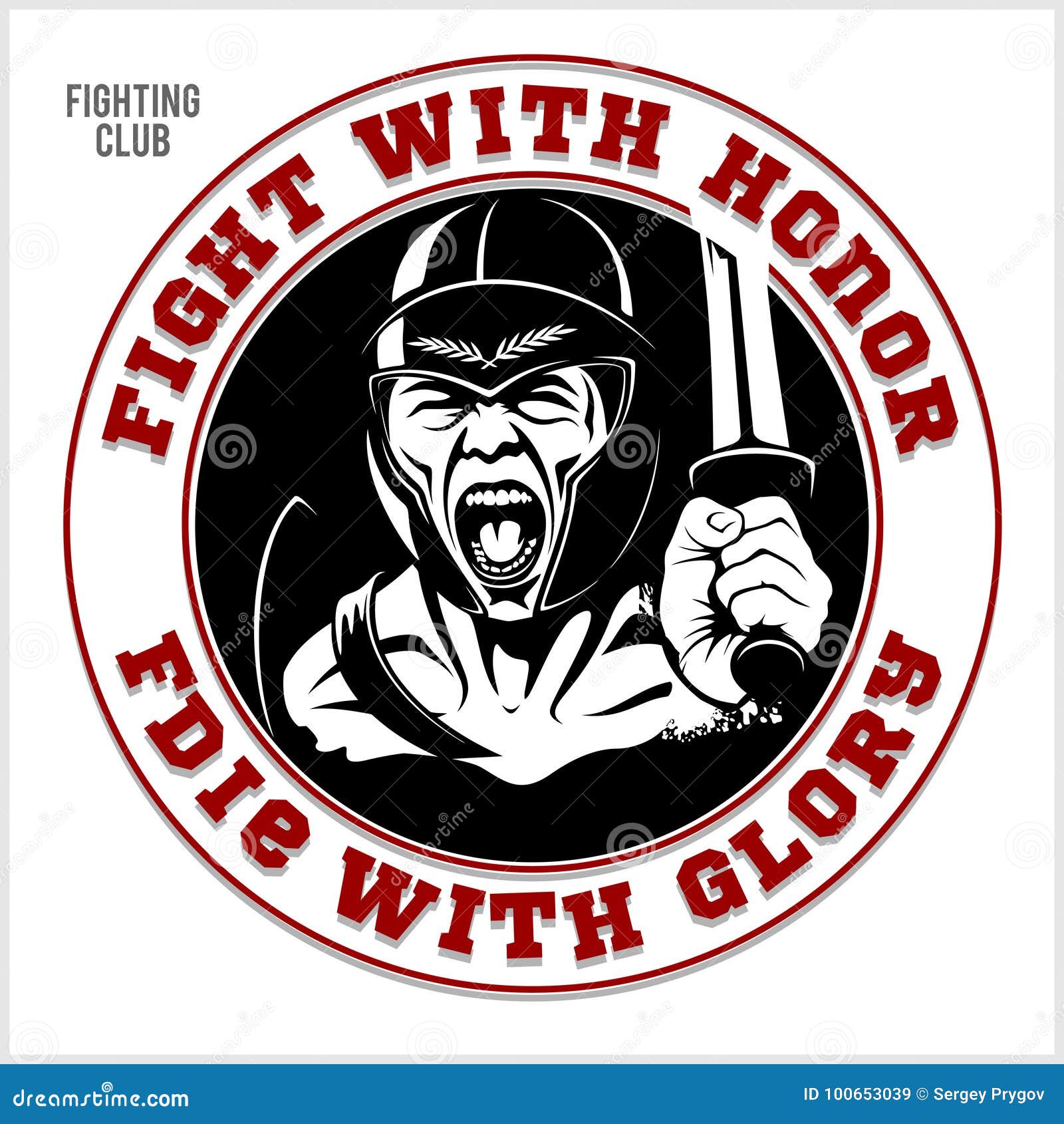 Gladiator Logo with Spear and Shield. Stock Vector - Illustration of ...