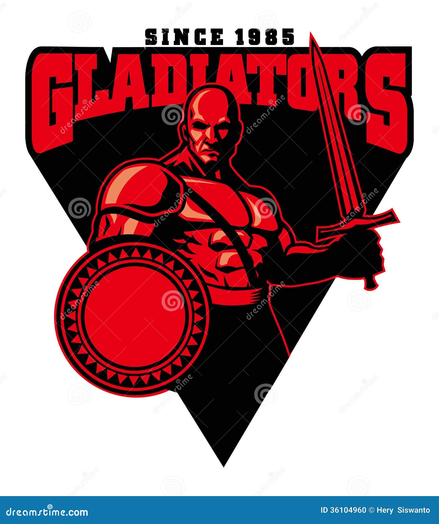 Gladiator mascot stock vector. Illustration of sword - 36104960