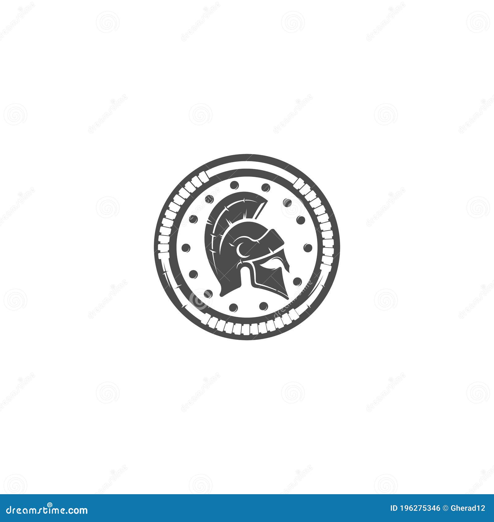 Gladiator Mask Circle Shield Logo Vector Stock Vector - Illustration of ...