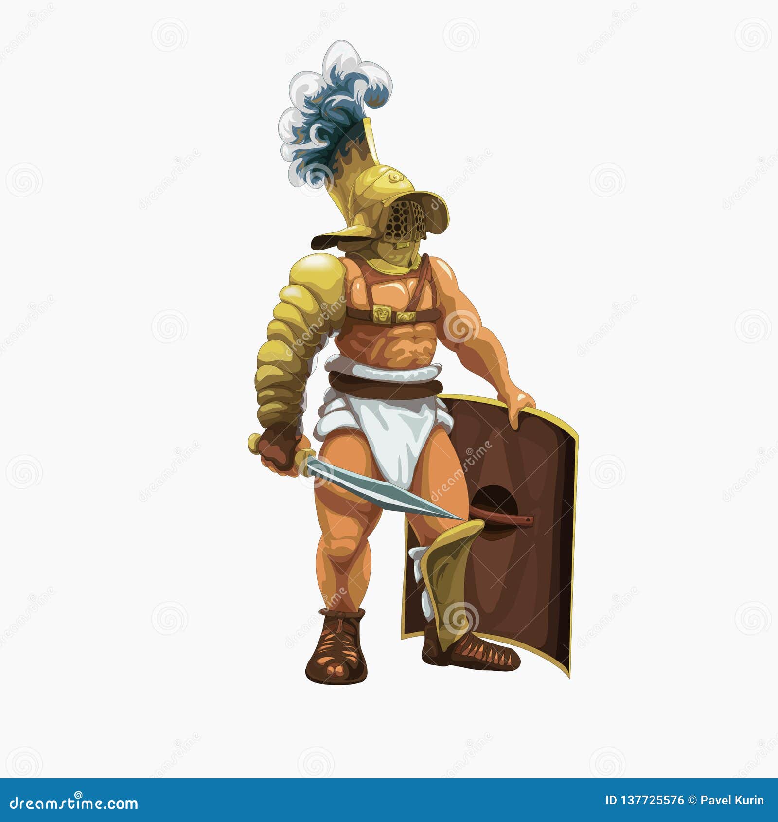 Gladiator Murmillo Getting Ready To Perform in the Arena Stock Vector ...