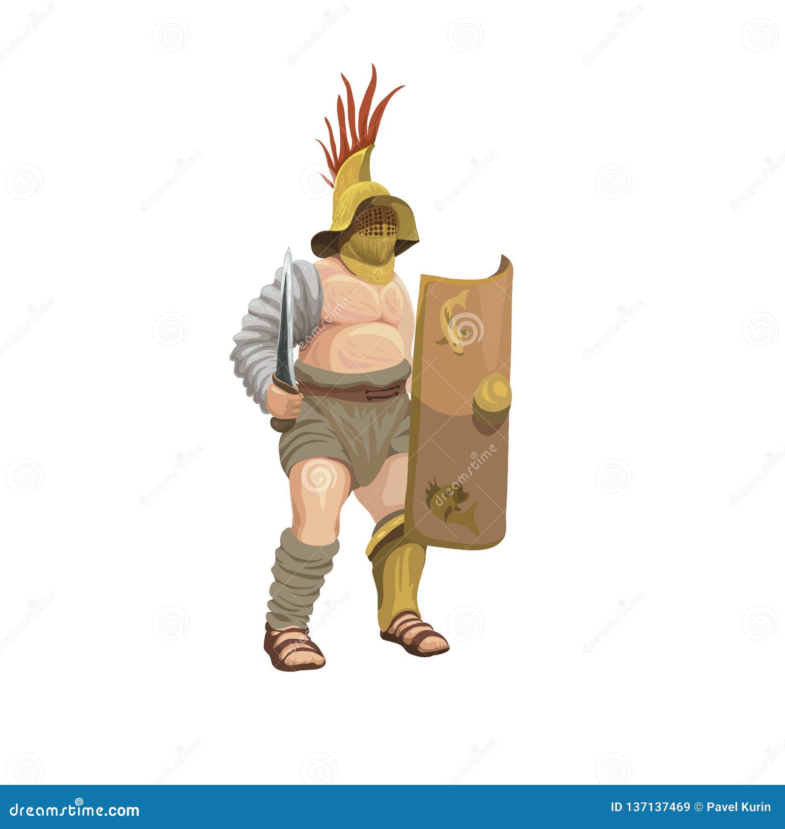 Gladiator Murmillo, Illustration. Stock Vector - Illustration of ...