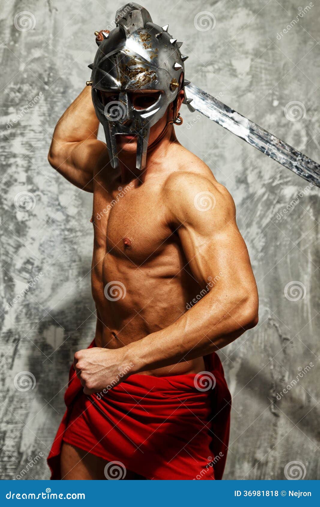 Gladiator with Muscular Body Stock Photo - Image of historical ...