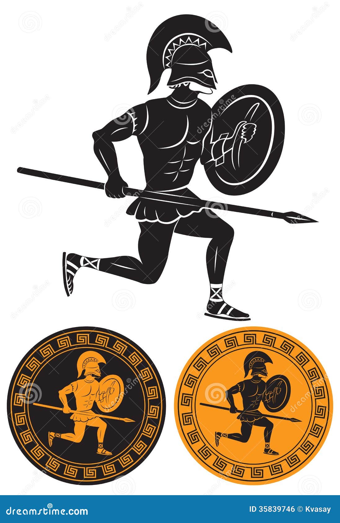 Gladiator stock vector. Illustration of amphora, painting - 35839746
