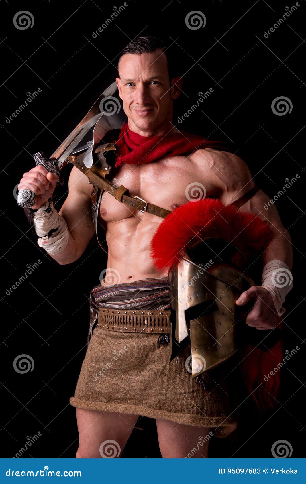 Gladiator posing isolated stock image. Image of historic - 95097683