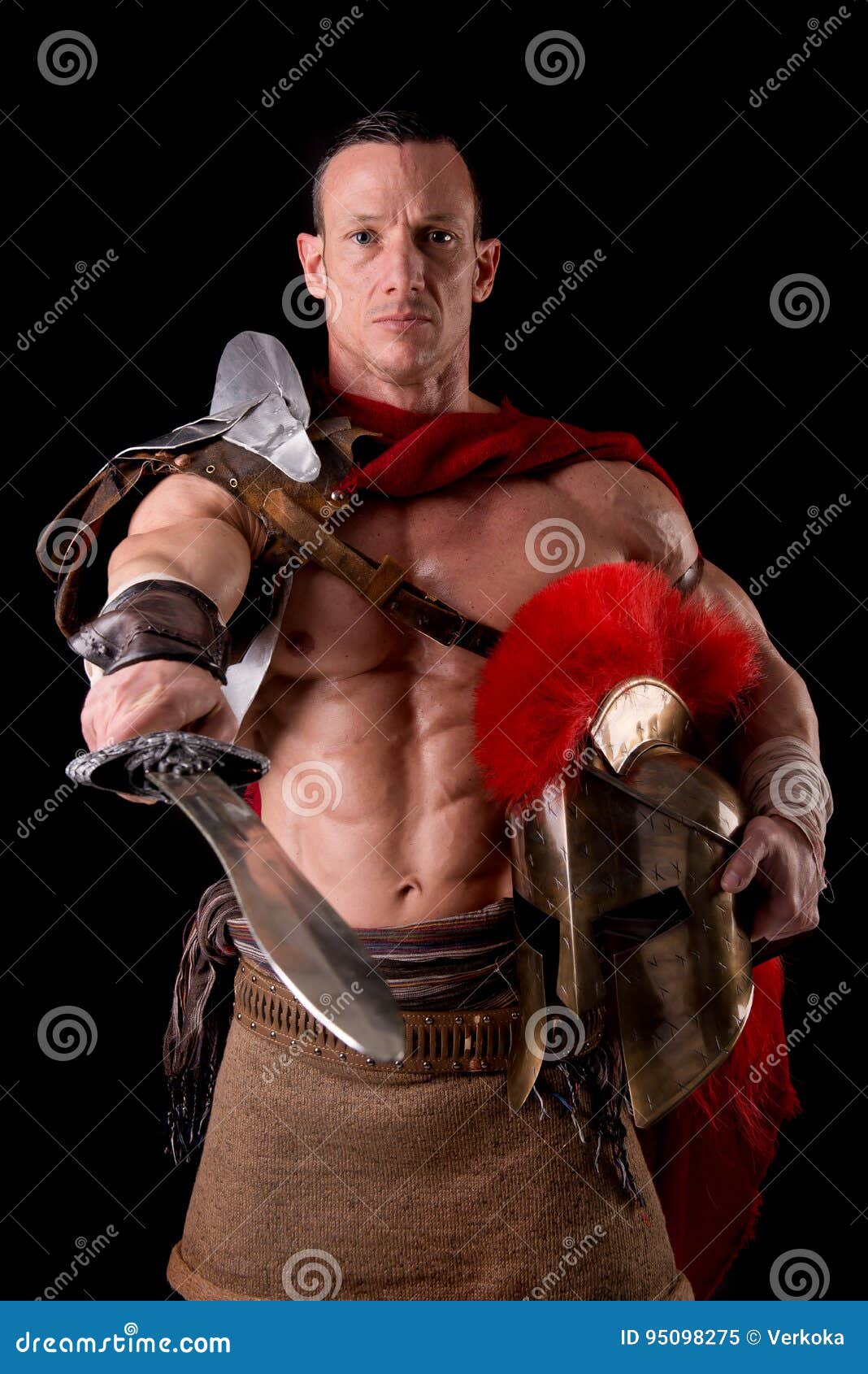Gladiator posing isolated stock image. Image of armor - 95098275