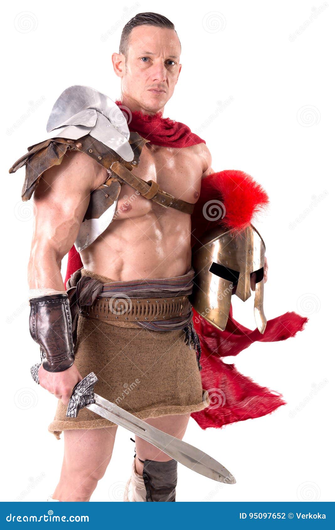 Gladiator posing isolated stock photo. Image of ancient - 95097652