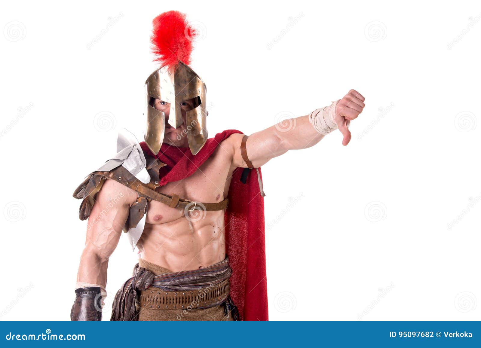 Gladiator posing isolated stock photo. Image of male - 95097682