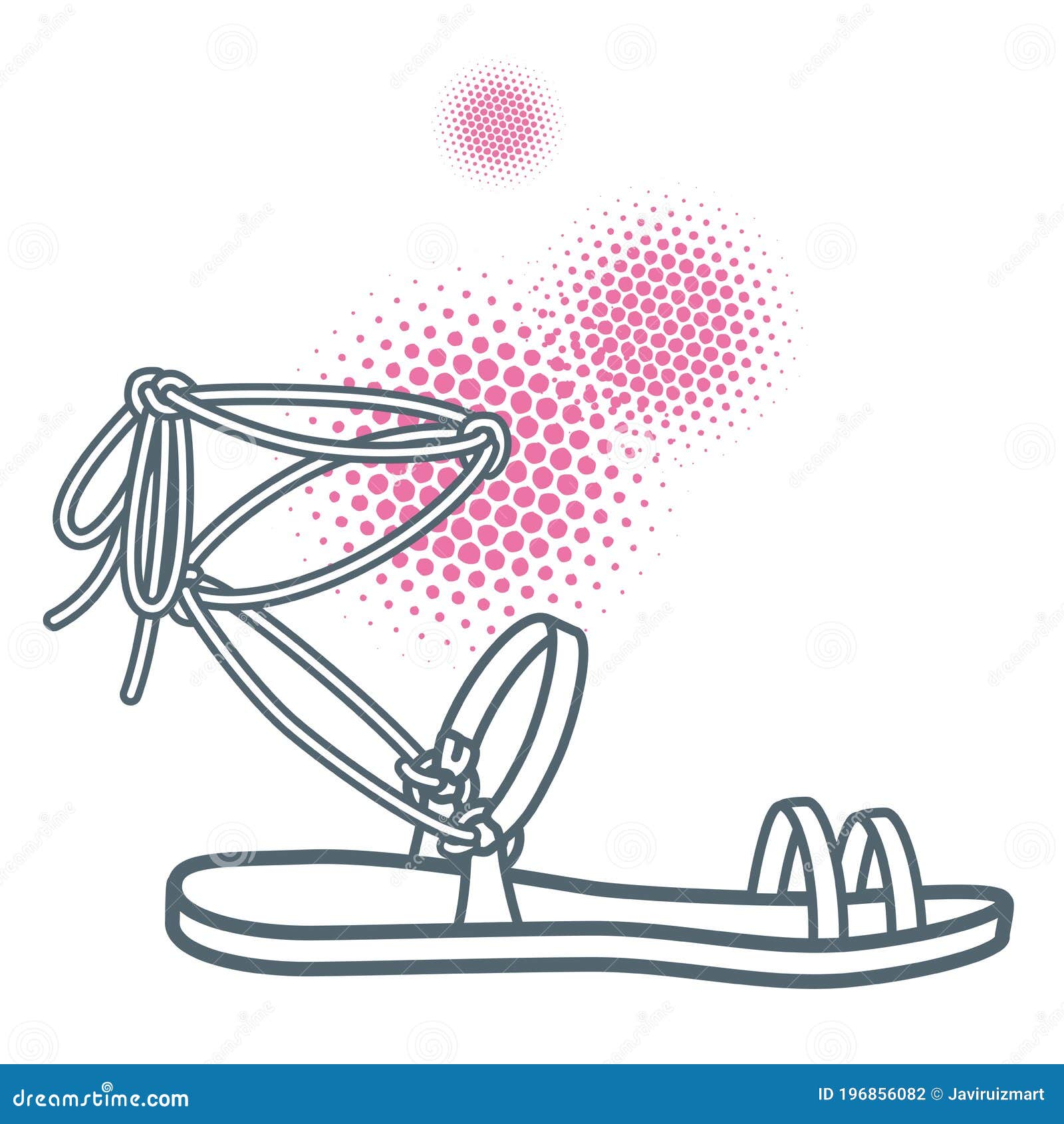 Gladiator sandals drawing stock vector. Illustration of outline - 196856082