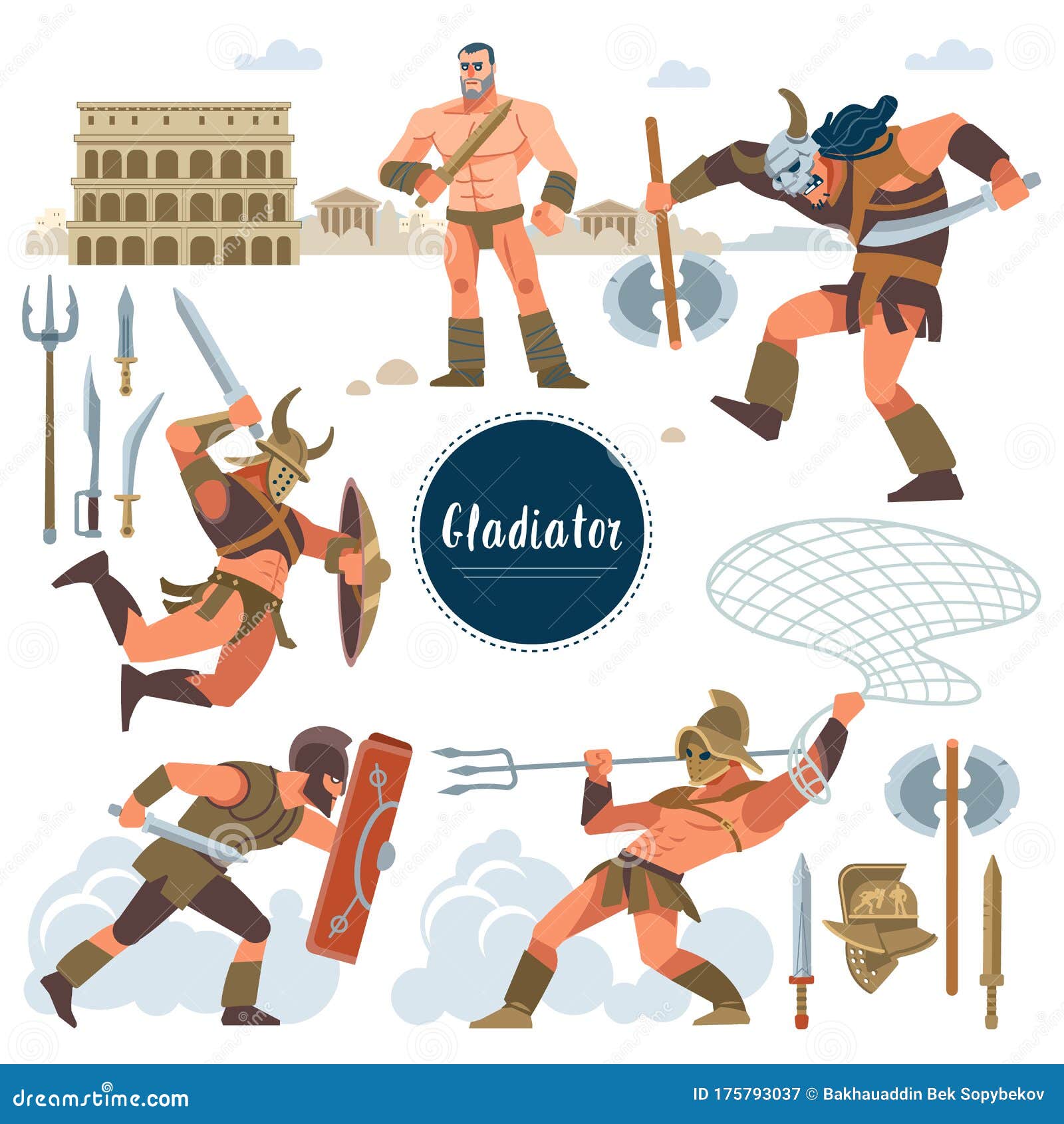 The Gladiator. Set in Ancient Rome Illustration Historic Gladiator ...