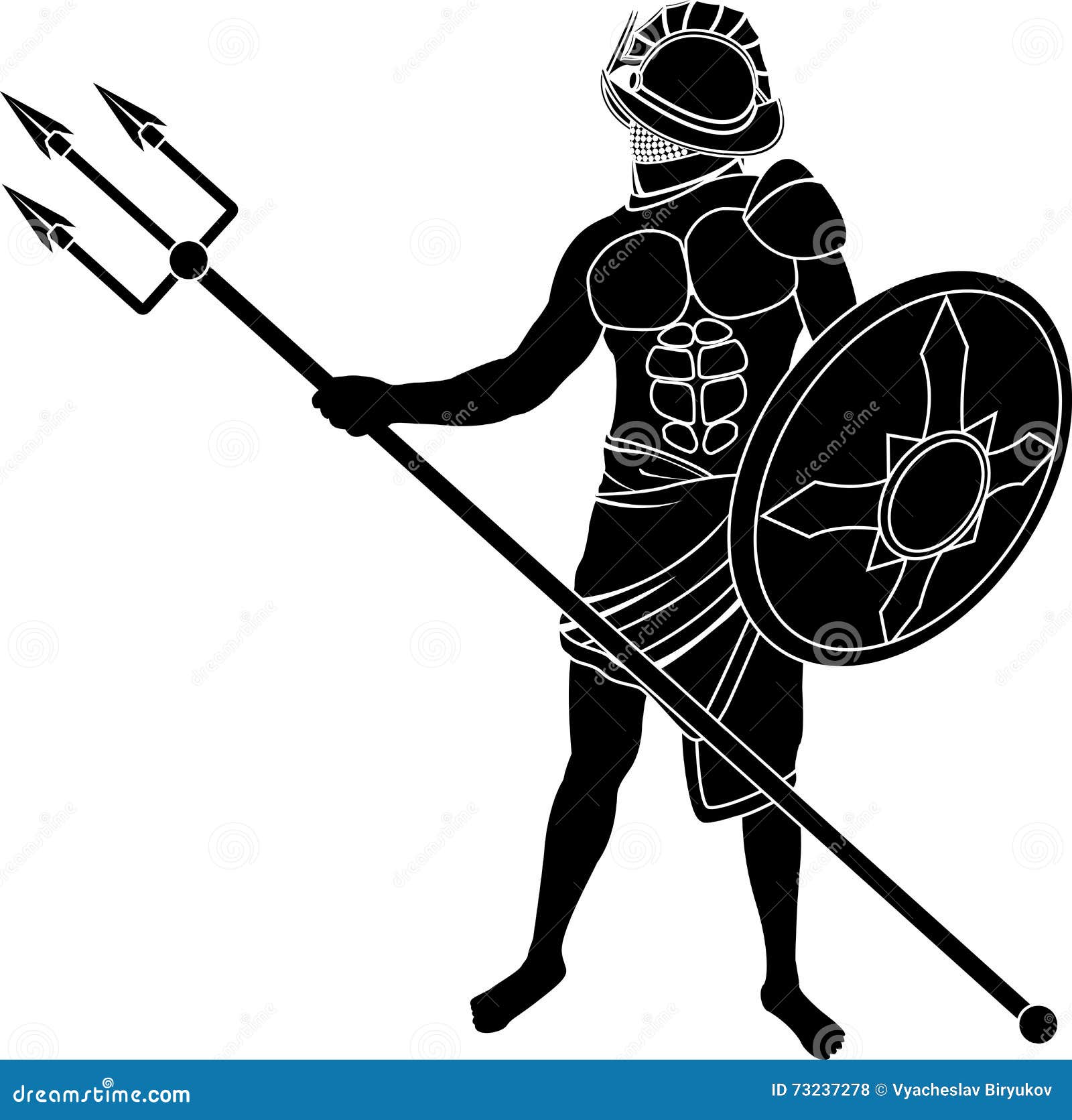 Gladiator stock vector. Illustration of stencil, antique - 73237278