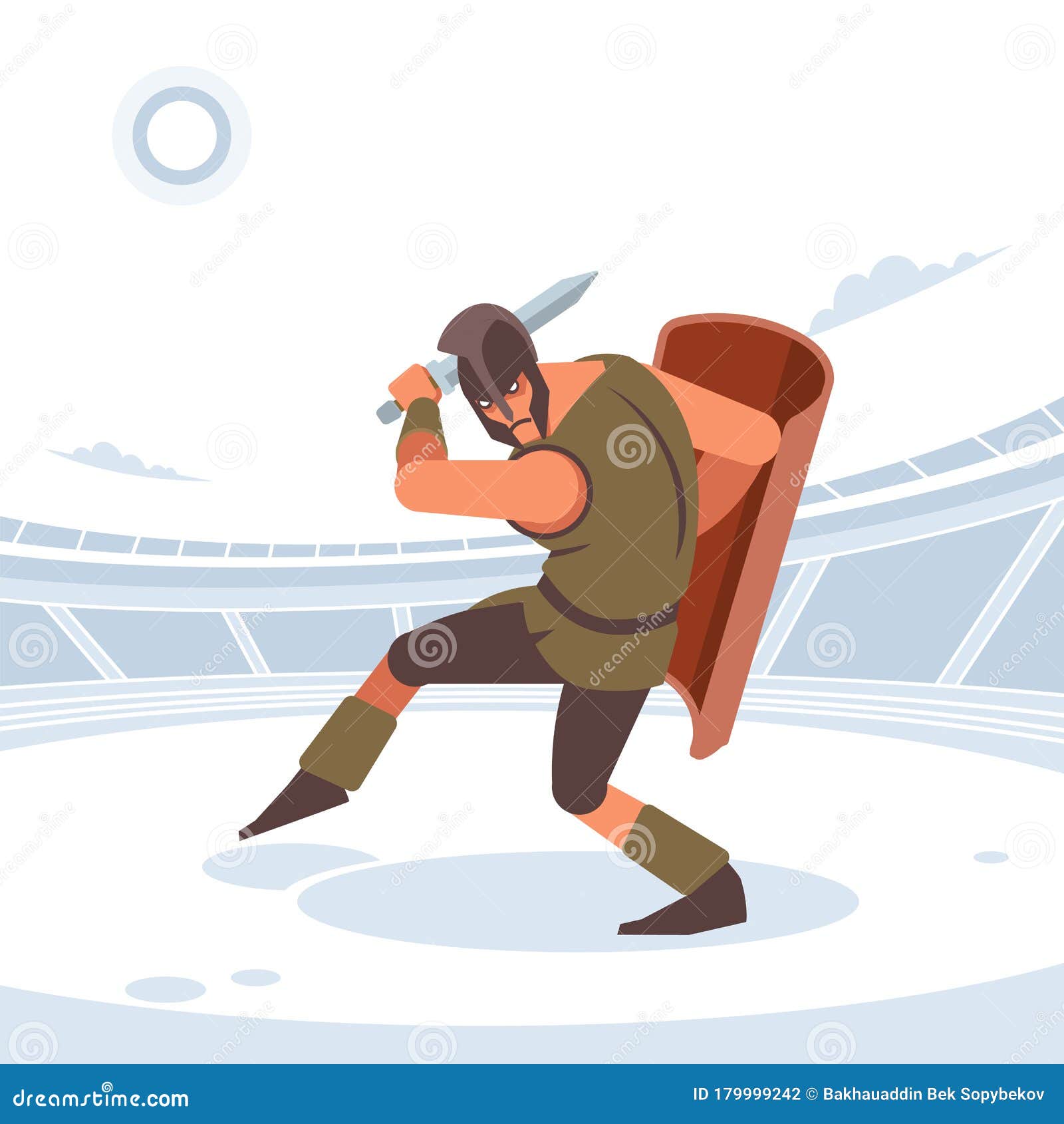 Gladiator with Sword and Armor. Vector Isolated Illustration Stock ...