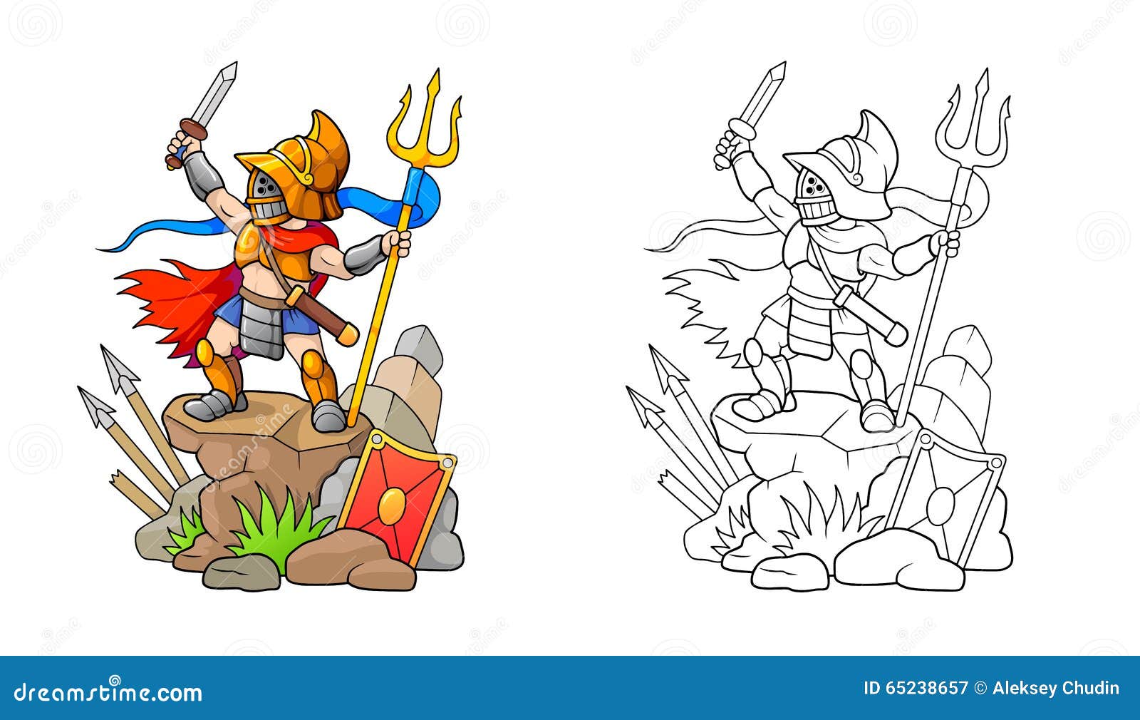 Gladiator, sword in hand stock illustration. Illustration of weapon ...