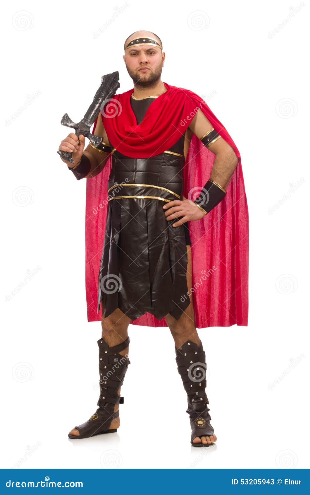 Gladiator with Sword Isolated on White Stock Image - Image of crimson ...