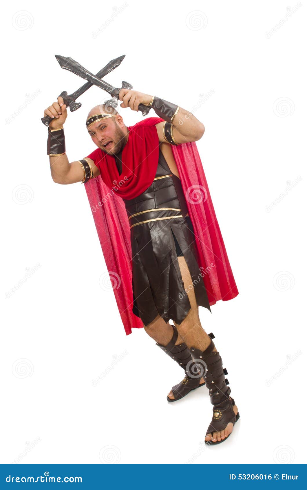 Gladiator with Sword Isolated on White Stock Photo - Image of bordo ...