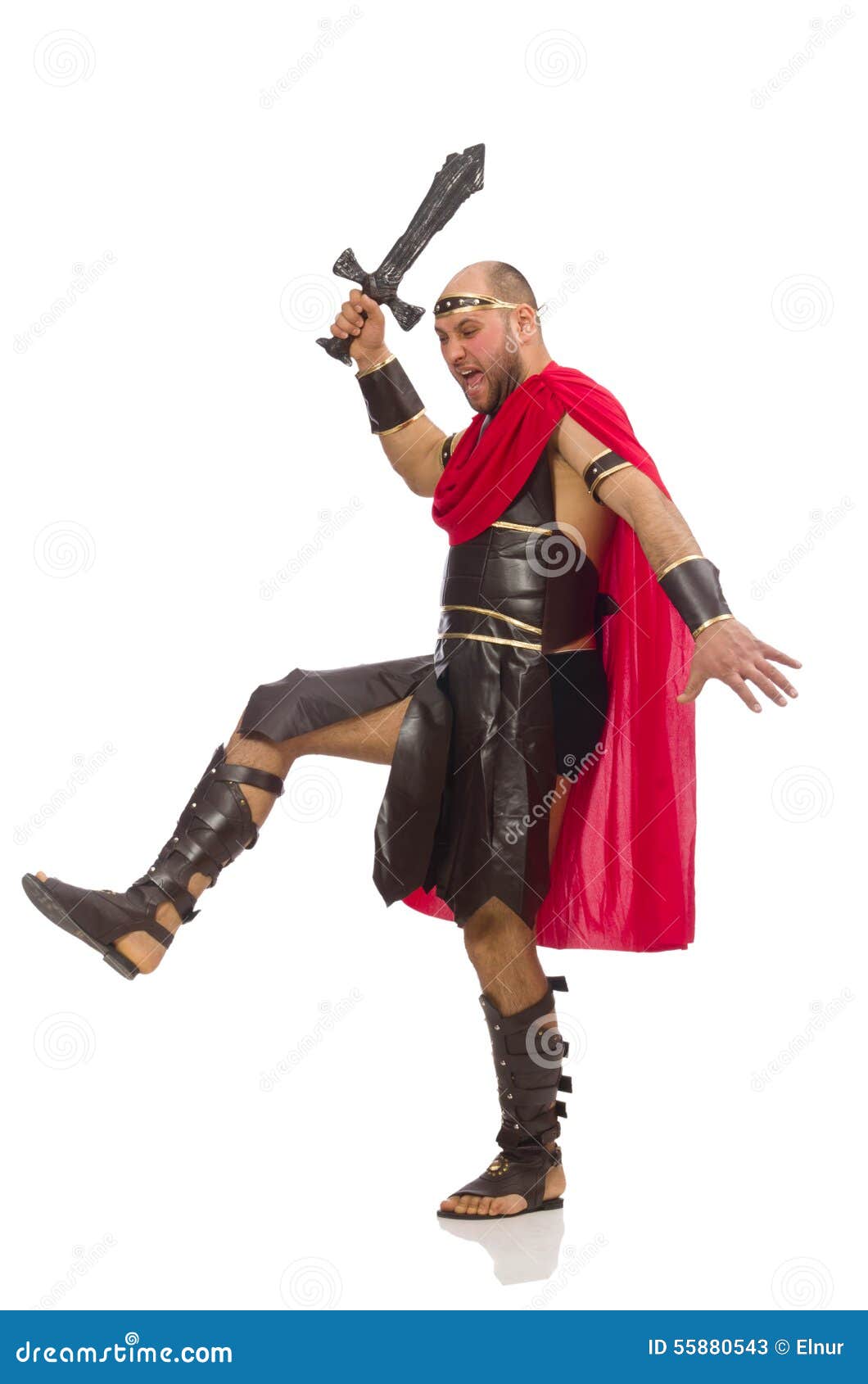 Gladiator with Sword Isolated on White Stock Image - Image of crimson ...