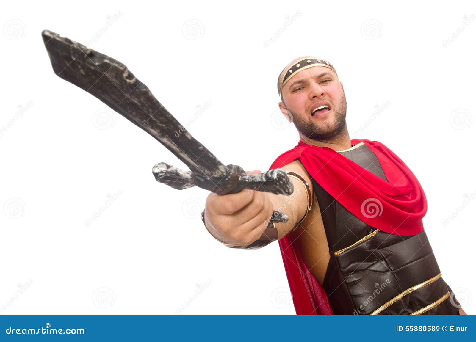 Gladiator with Sword Isolated on White Stock Image - Image of blade ...