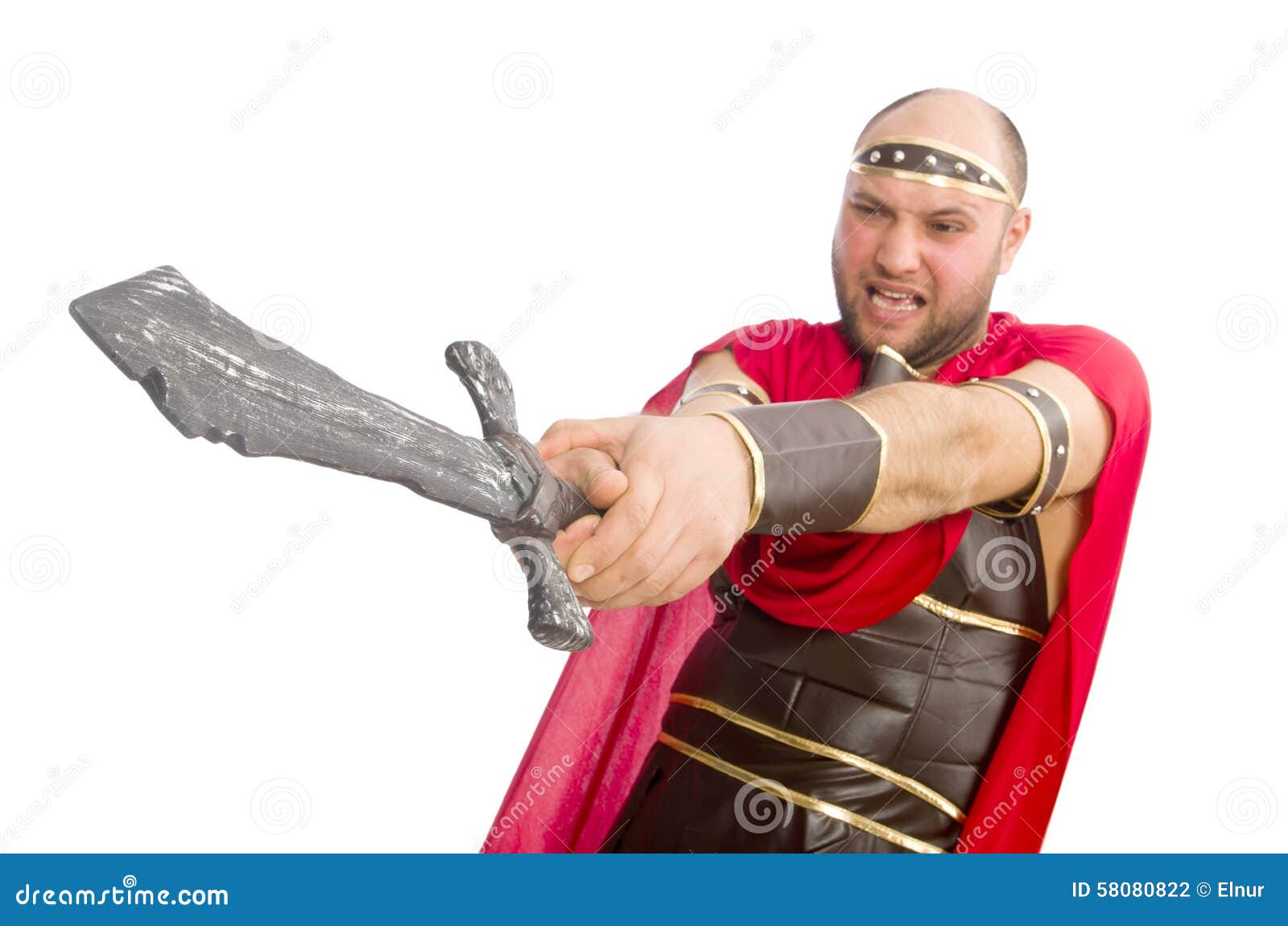 Gladiator with Sword Isolated on White Stock Photo - Image of blade ...