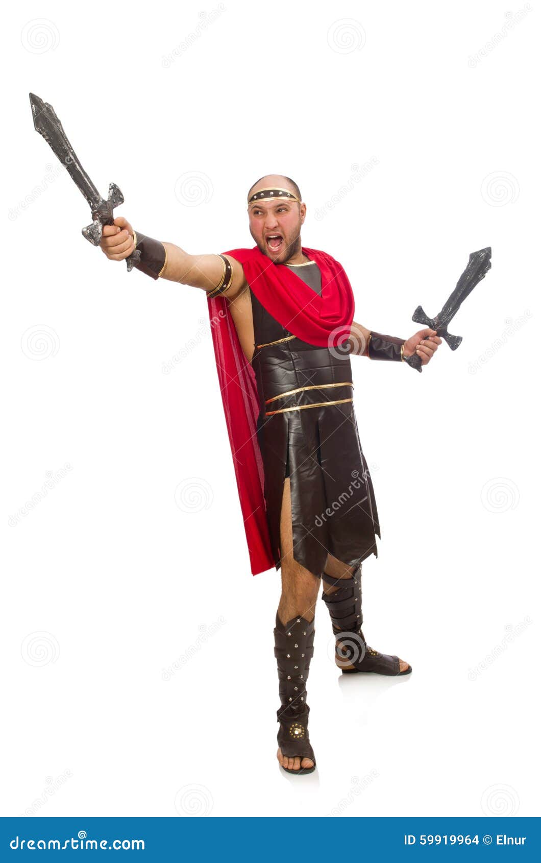 Gladiator with Sword Isolated on White Stock Photo - Image of caucasian ...