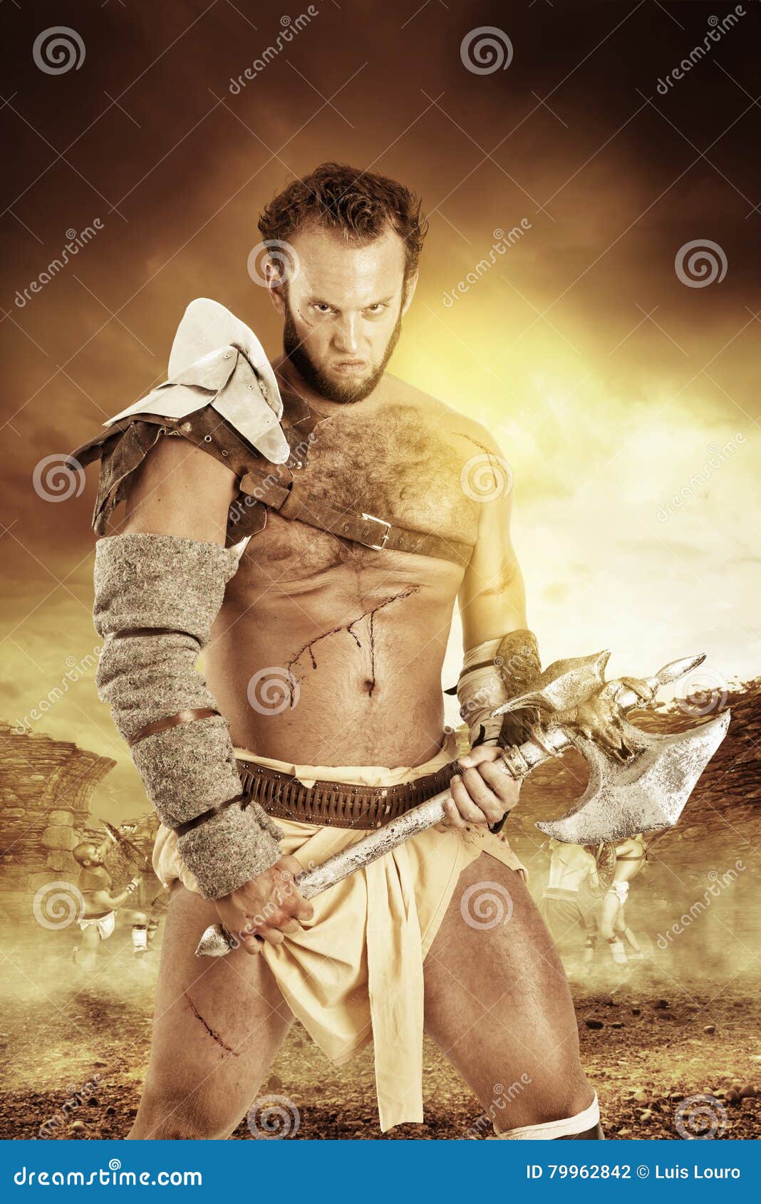 Gladiator/Warrior stock photo. Image of fight, italy - 79962842