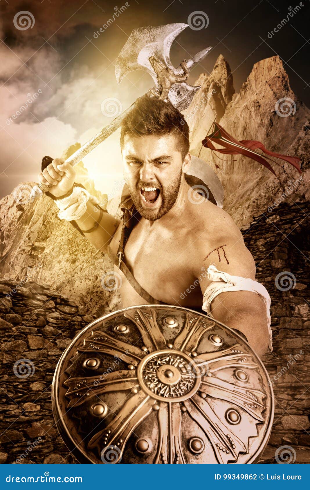 Gladiator/Warrior stock photo. Image of dark, honor, ancient - 99349862