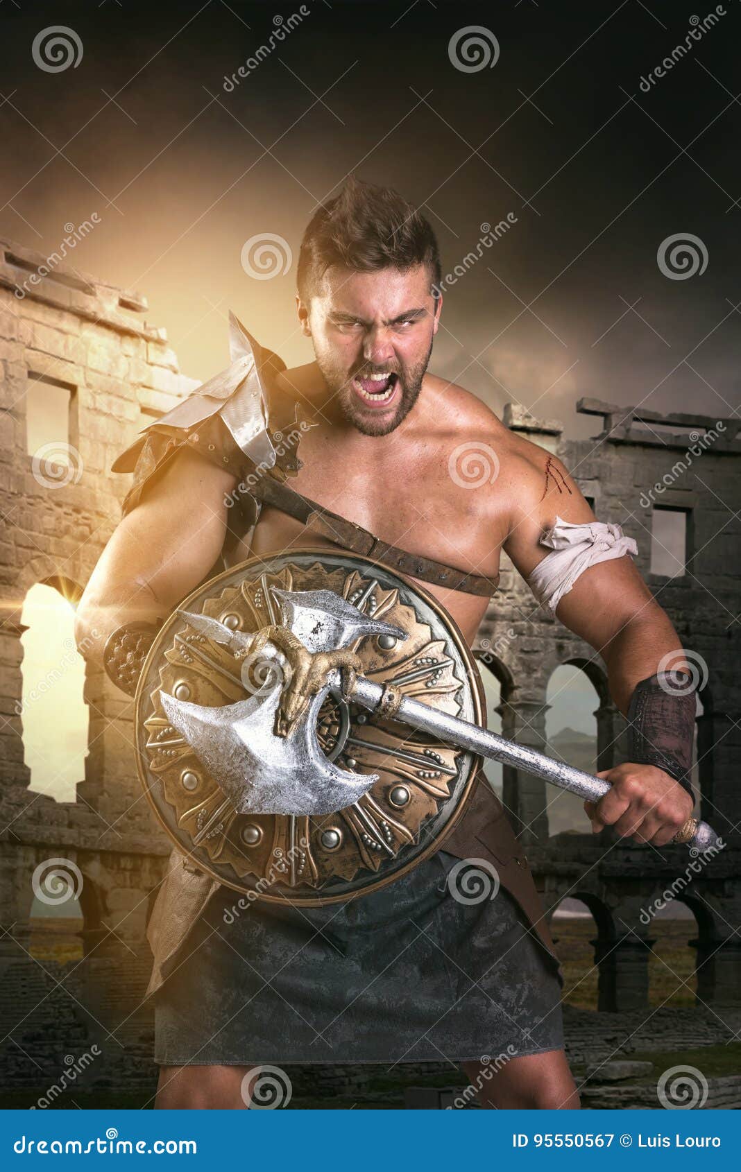 Gladiator/Warrior stock image. Image of circus, coliseum - 95550567
