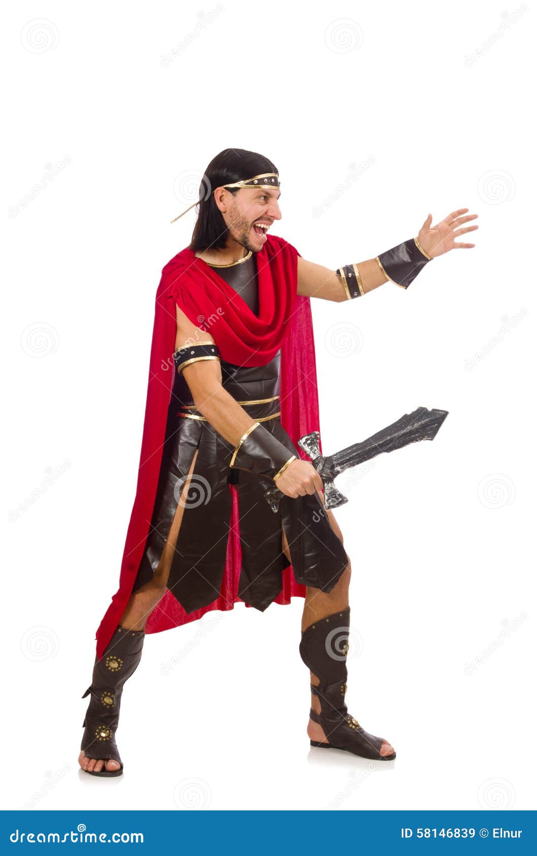 Gladiatore Che Posa Con La Spada Immagine Stock - Immagine di battitore ...
