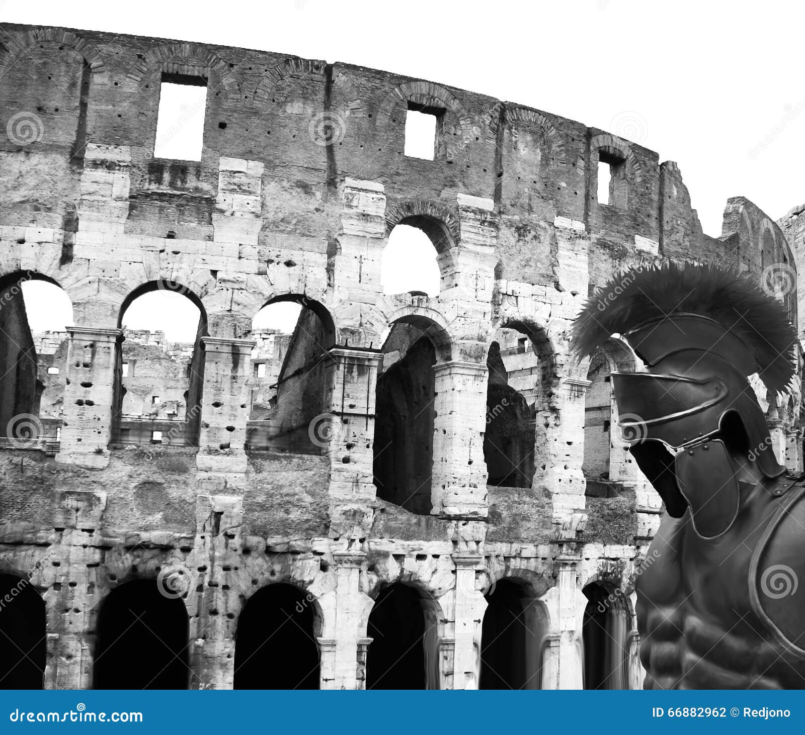 Gladiatore E Colloseum in Bianco E Nero Fotografia Stock - Immagine di ...