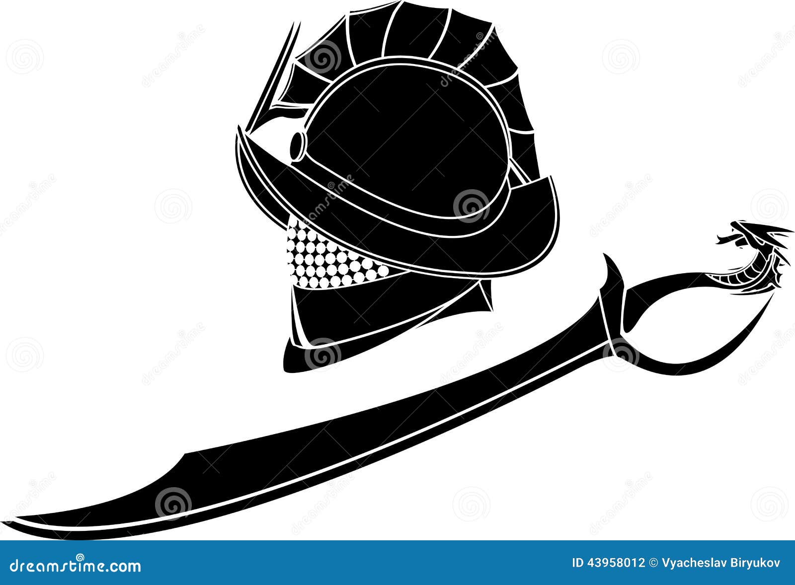 Gladiators Helmet and Sword Stock Vector - Illustration of protective ...