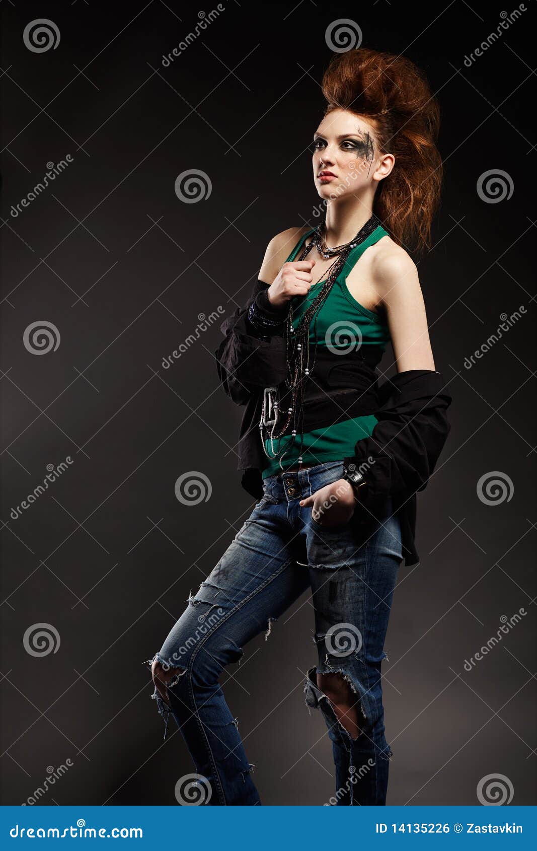 Glam punk girl stock photo. Image of beautiful, model - 14135226