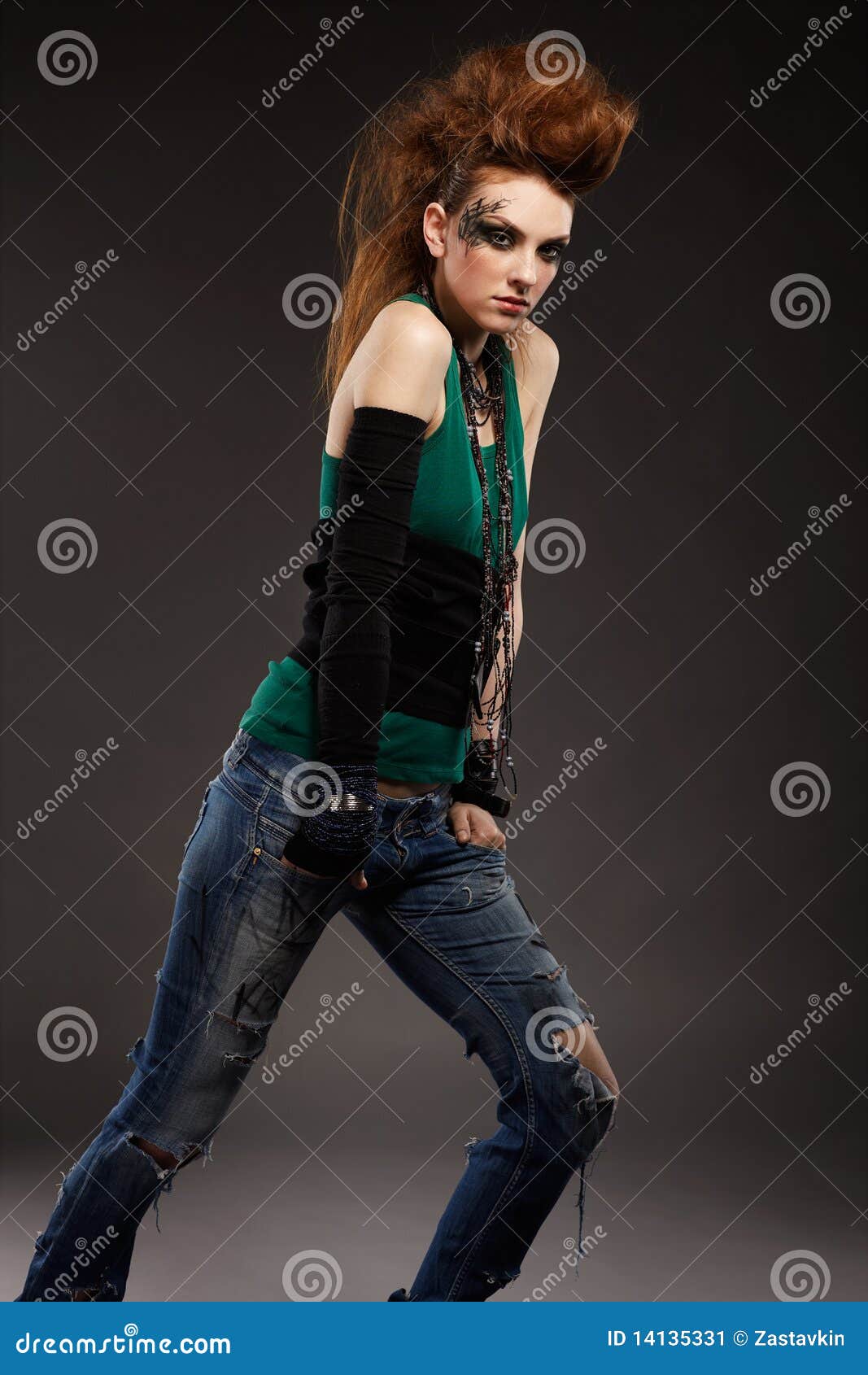 Glam punk girl stock image. Image of sensuality, modern - 14135331