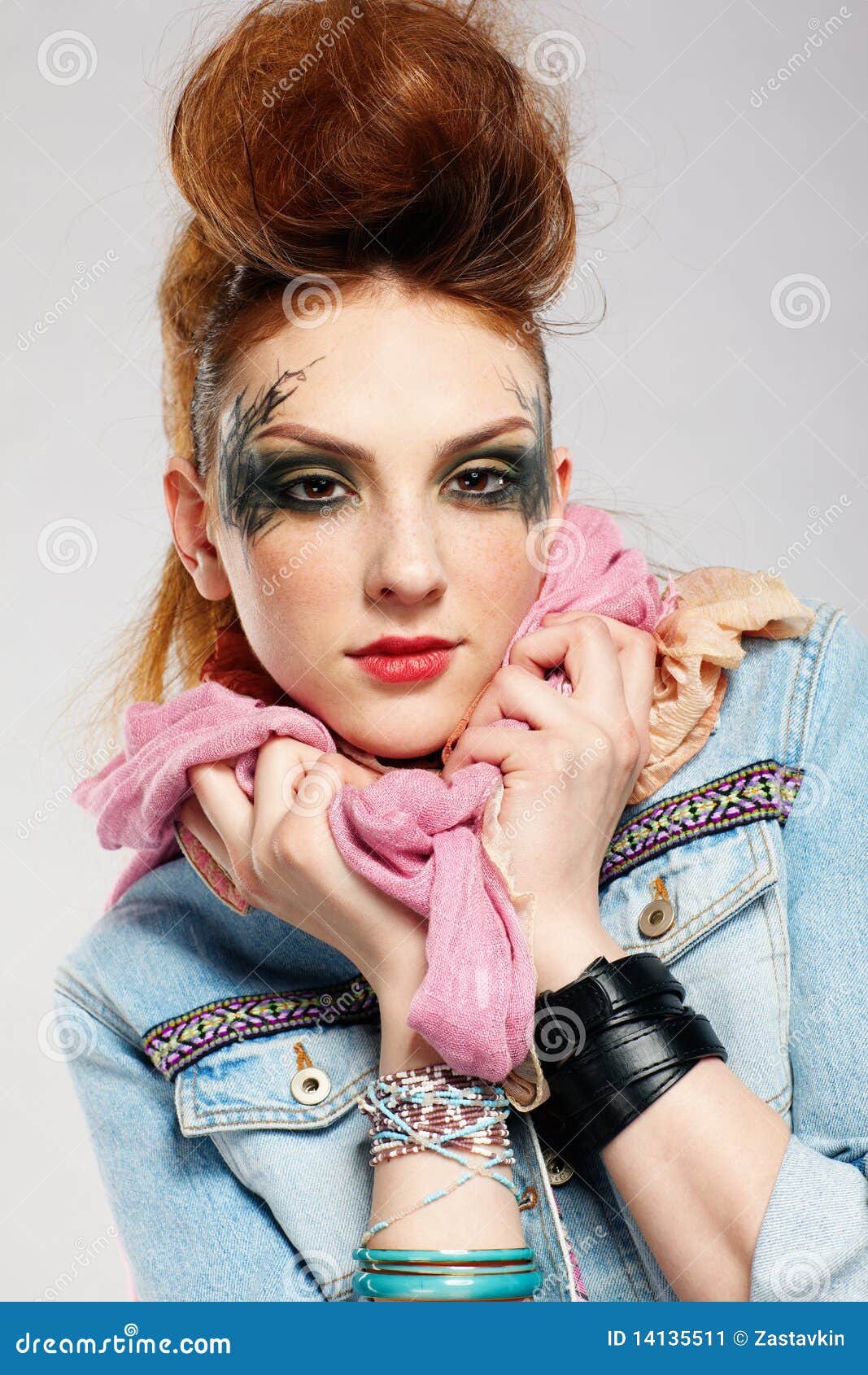 Glam punk girl stock image. Image of culture, glam, makeup - 14135511