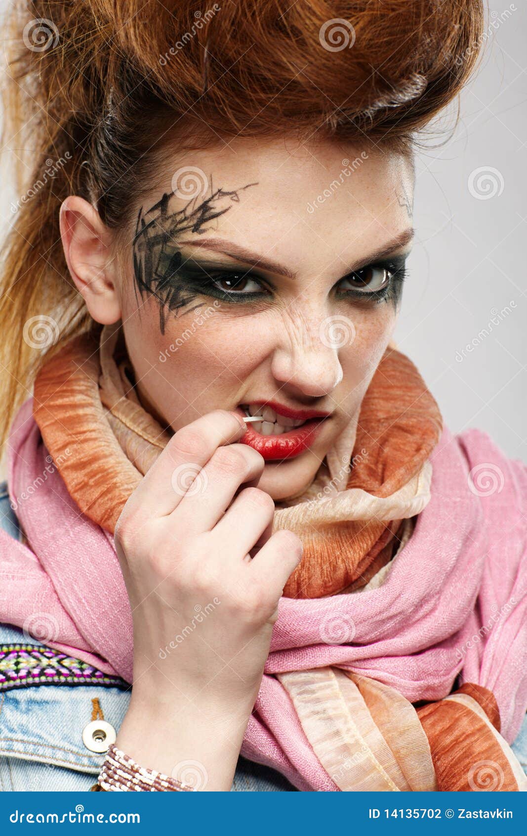 Glam Punk Girl Smoking Royalty-Free Stock Image | CartoonDealer.com ...