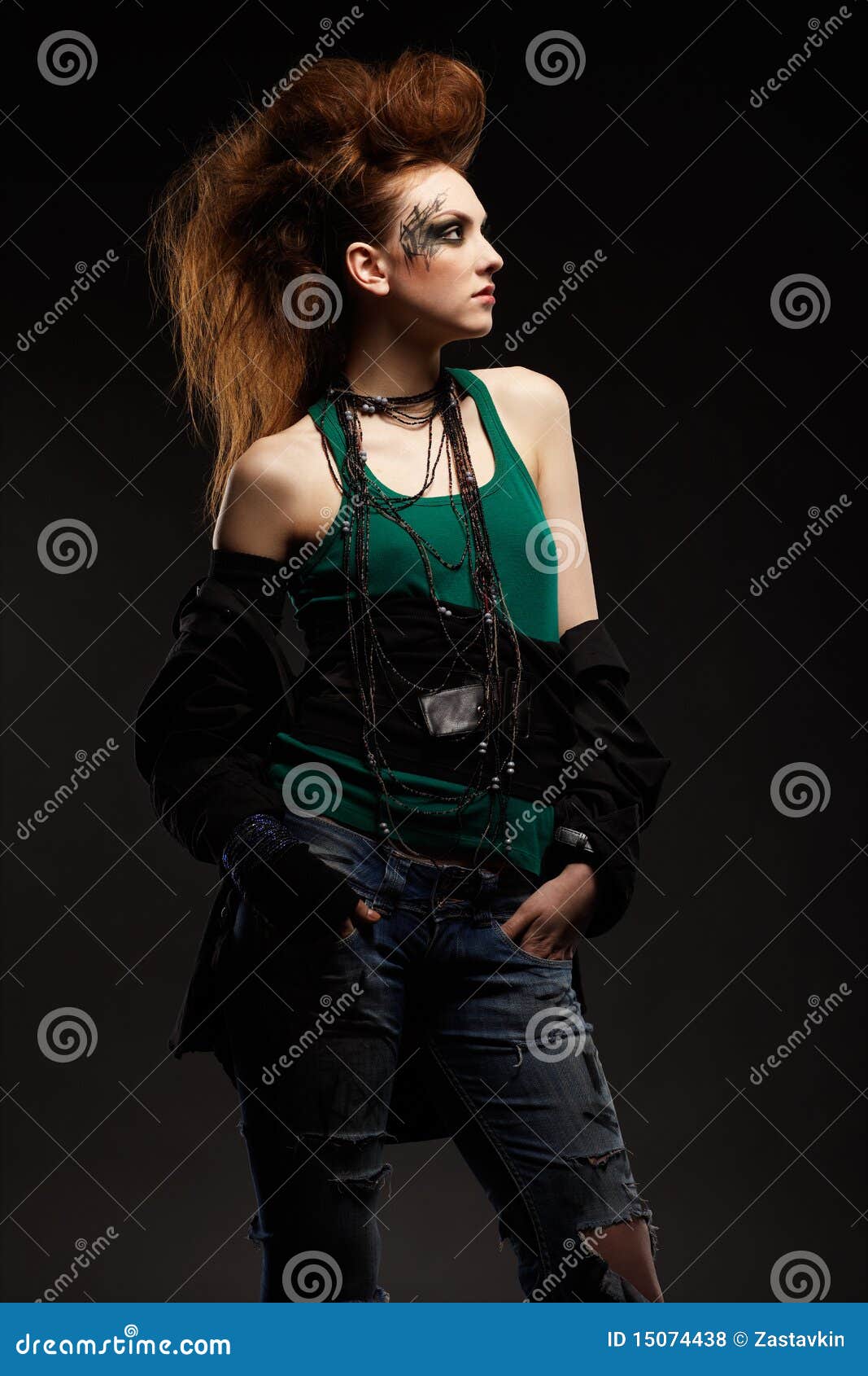 Glam punk girl stock photo. Image of beautiful, lifestyle - 15074438