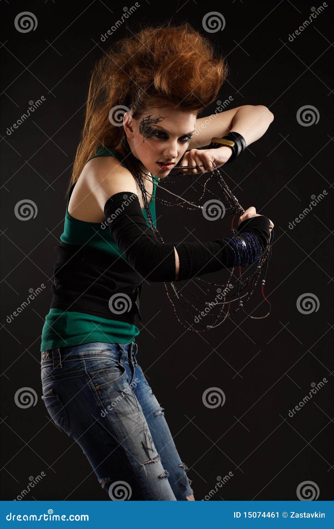 Glam punk girl stock image. Image of punk, emotion, european - 15074461