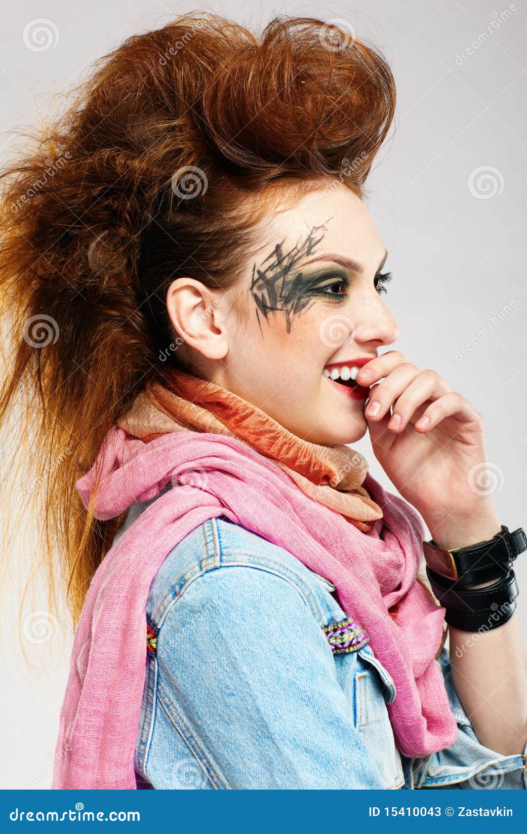 Glam punk girl stock image. Image of 70th, bracelet, fashion - 15410043