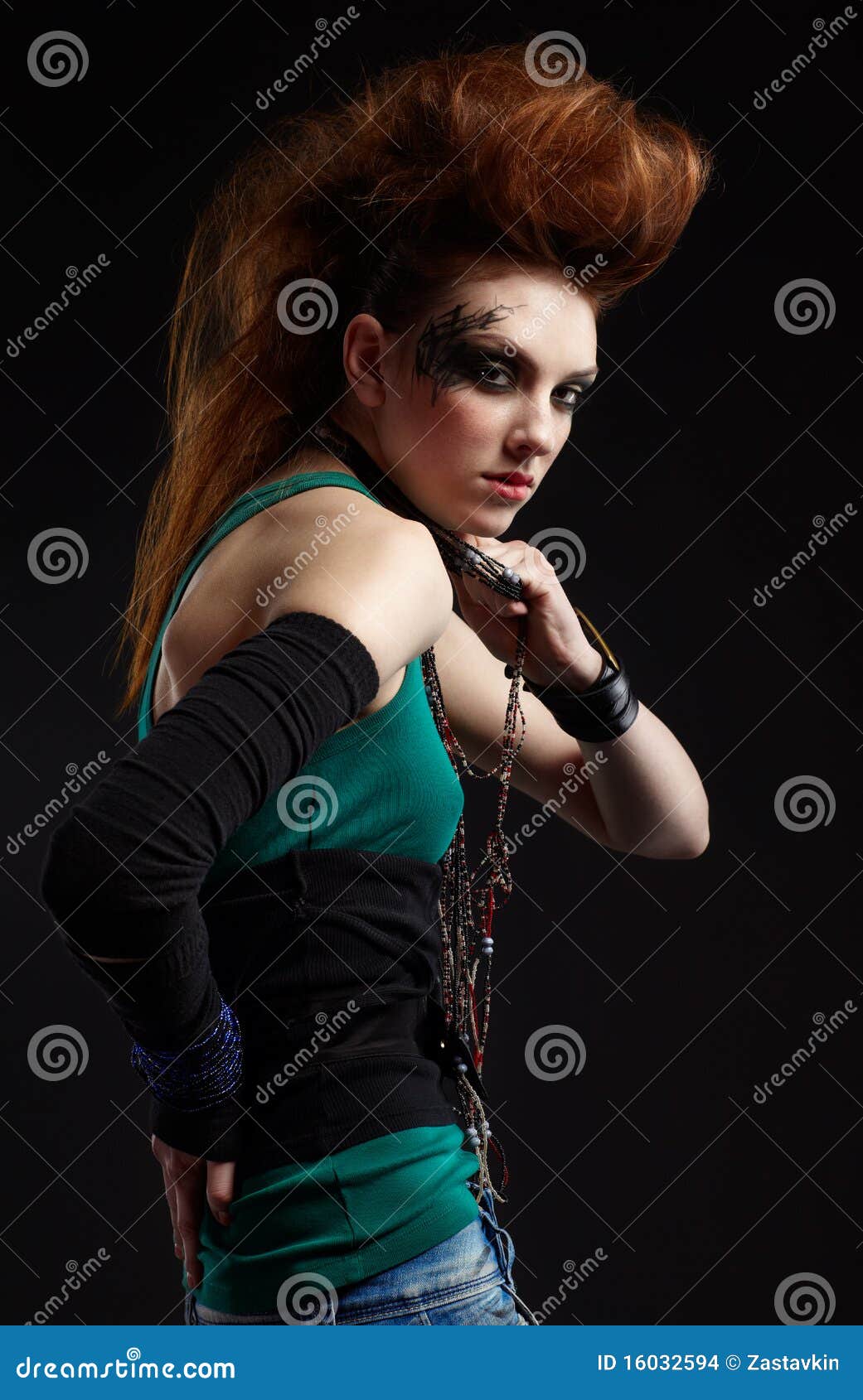 Glam punk girl stock photo. Image of ginger, haired, girl - 16032594