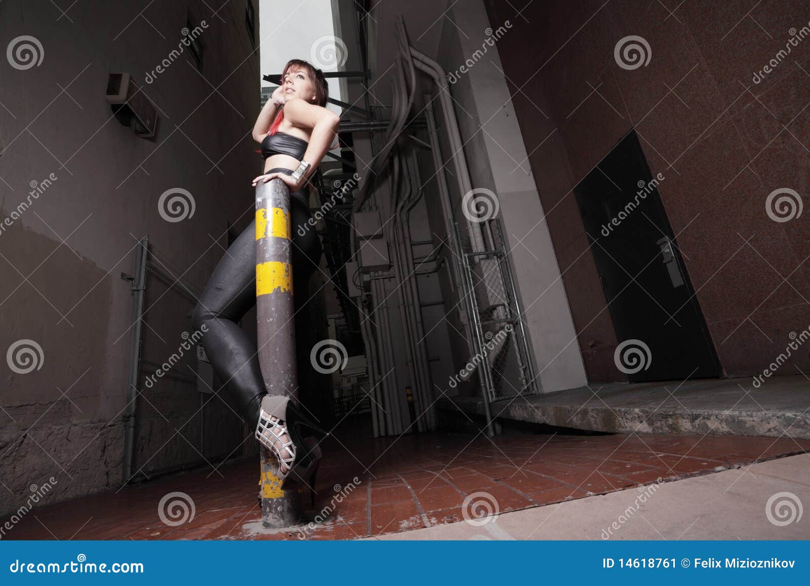 Glam Punk Rocker at night stock image. Image of composition - 14618761